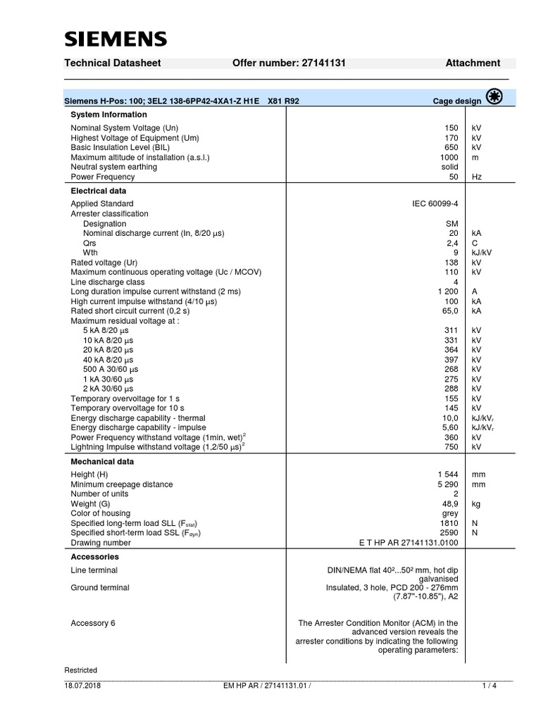 Technical Datasheet 0027141131 003 | Download Free PDF | Insulator ...