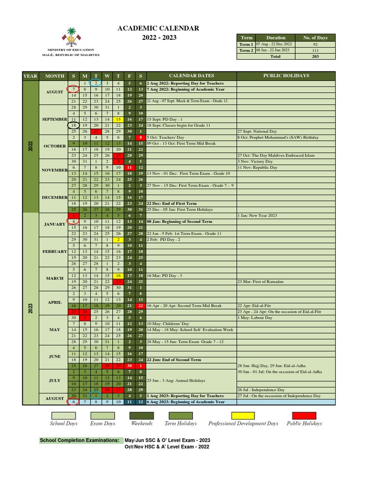 Academic Calendar 2022 2023 FINAL 1 | PDF | Academic Term