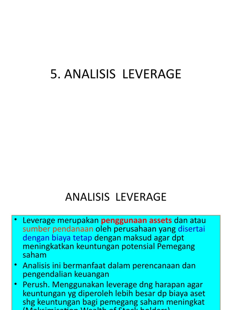 5.analisis Leverage | PDF