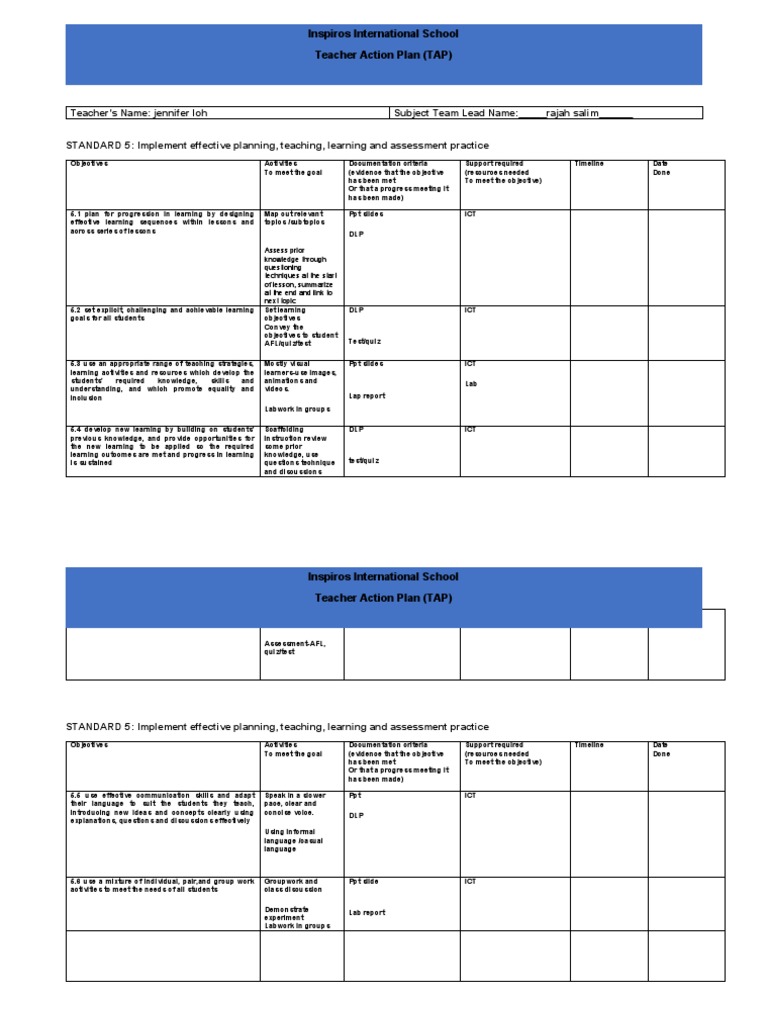 ActionPlan Skills | Download Free PDF | Teaching Method | Educational ...