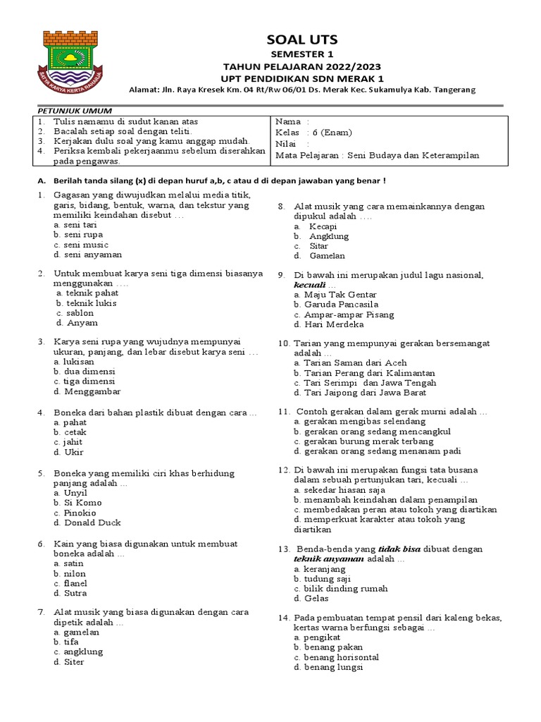 SOAL SBK KLS 6 JD | PDF