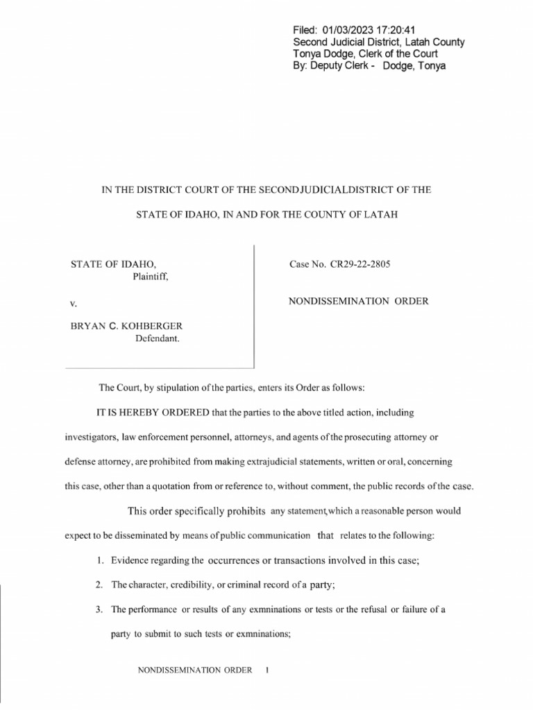 Nondissemination Order | PDF