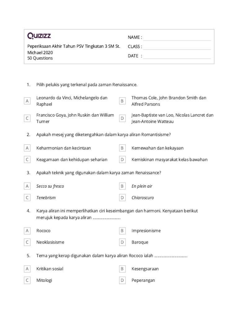 Peperiksaan Akhir Tahun PSV Tingkatan 3 | PDF