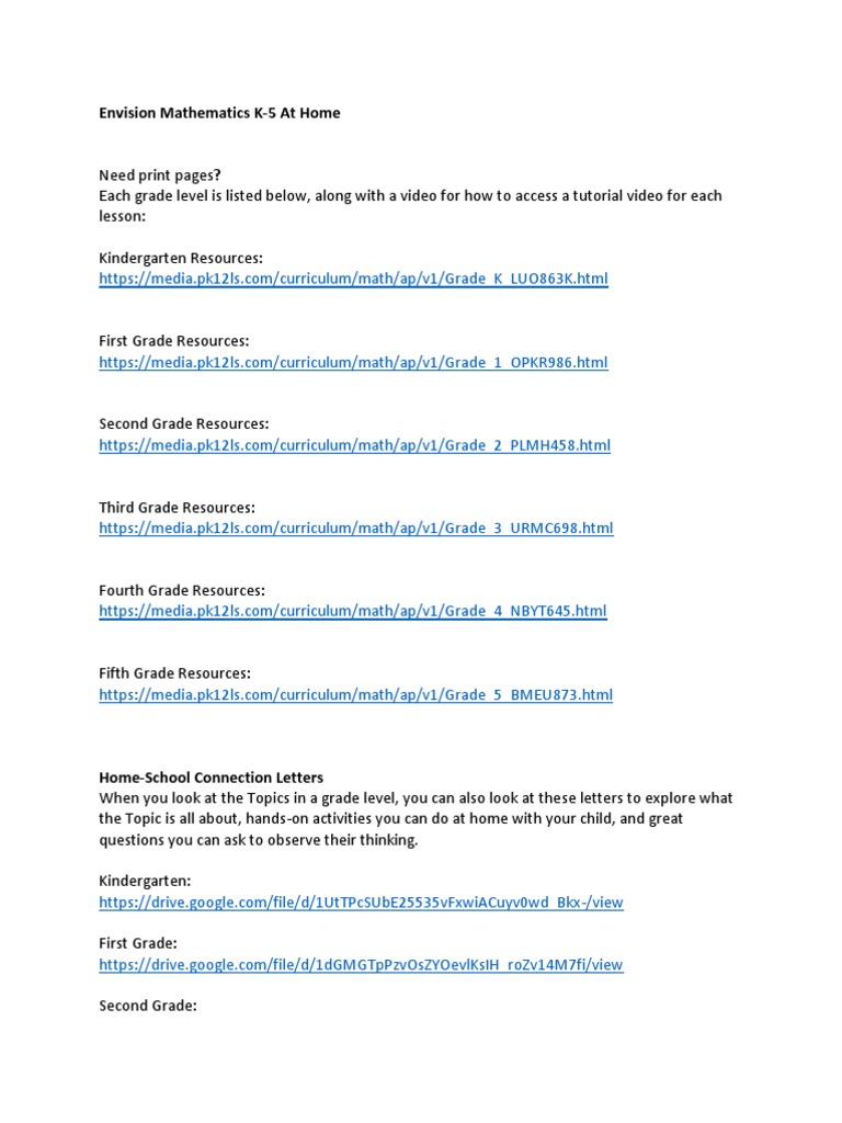 EnvisionsMath K 5 | PDF
