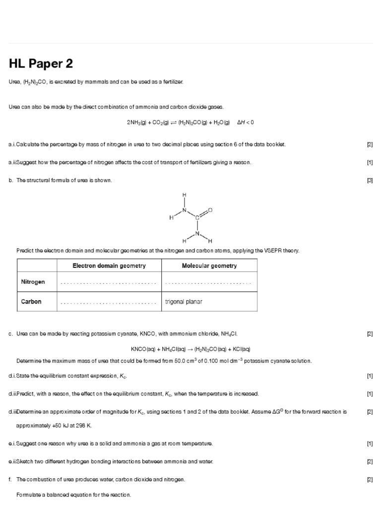 Comprehensive Analysis of Urea Synthesis, Structure, Bonding and ...