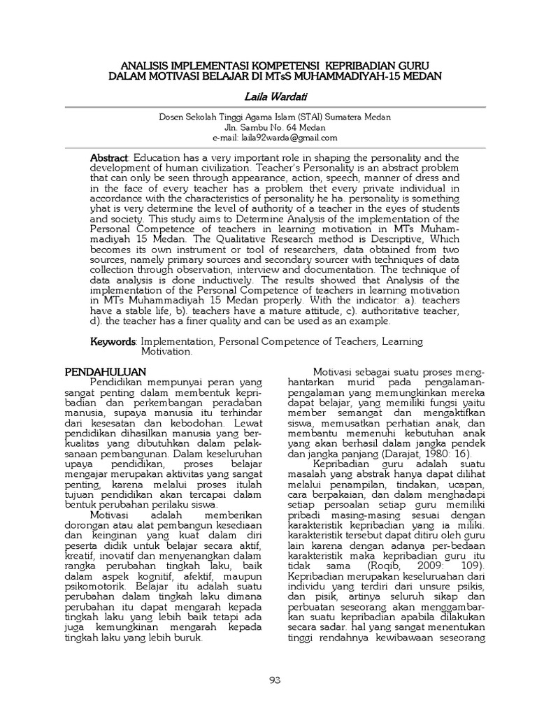 Analisis Kompetensi Kepribadian | PDF