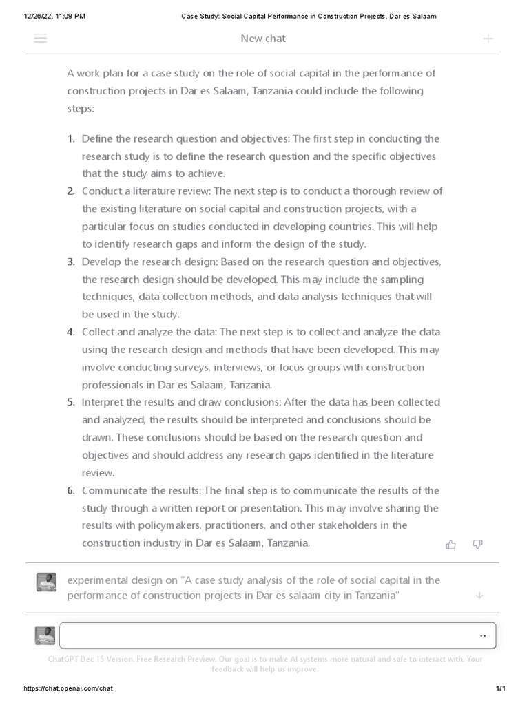 Case Study - Social Capital Performance in Construction Projects, Dar ...