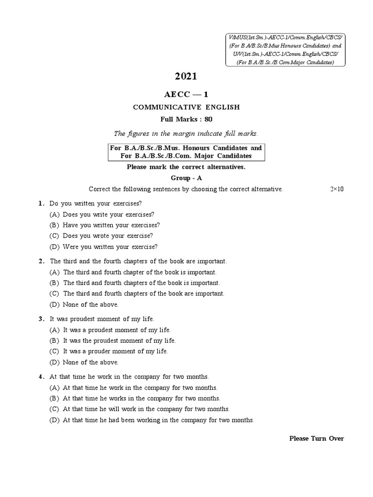 AECC-1 Communicative English Guide | PDF