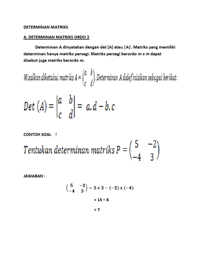 Determinan Matrix | PDF