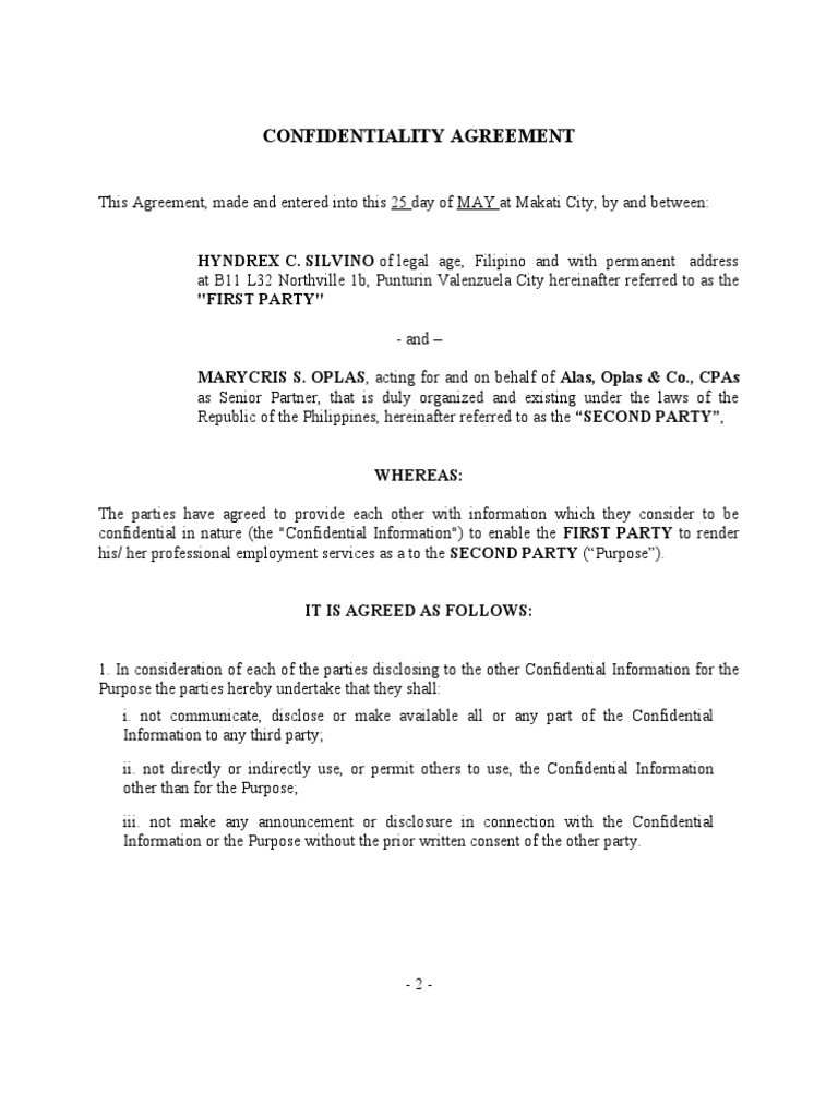 Confidentiality Clause | PDF | Breach Of Contract | Information