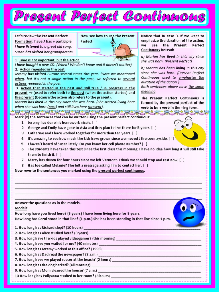 Present Perfect Continuous | PDF | Perfect (Grammar)