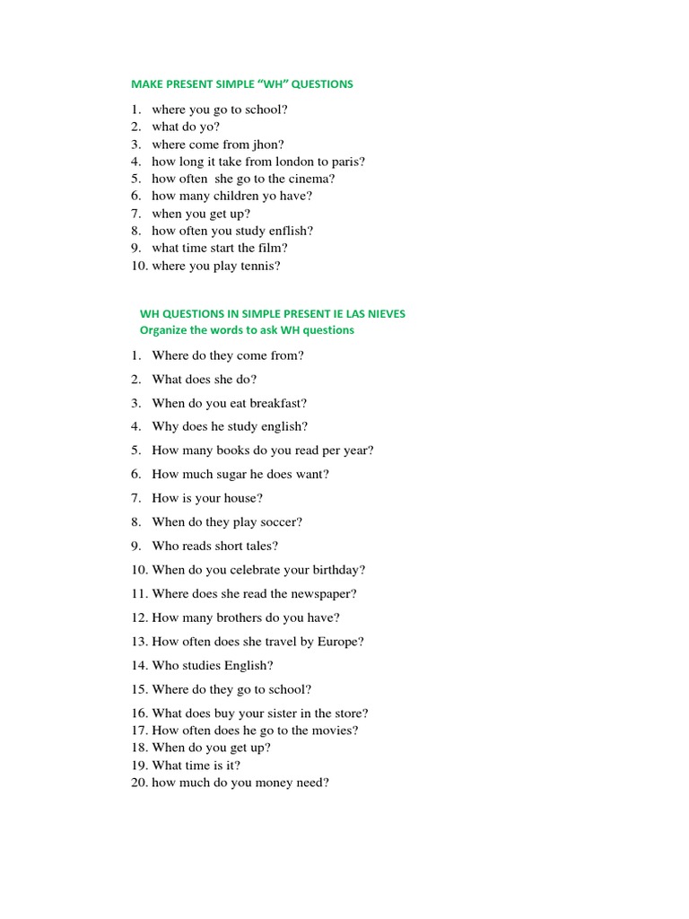 Make Present Simple | PDF