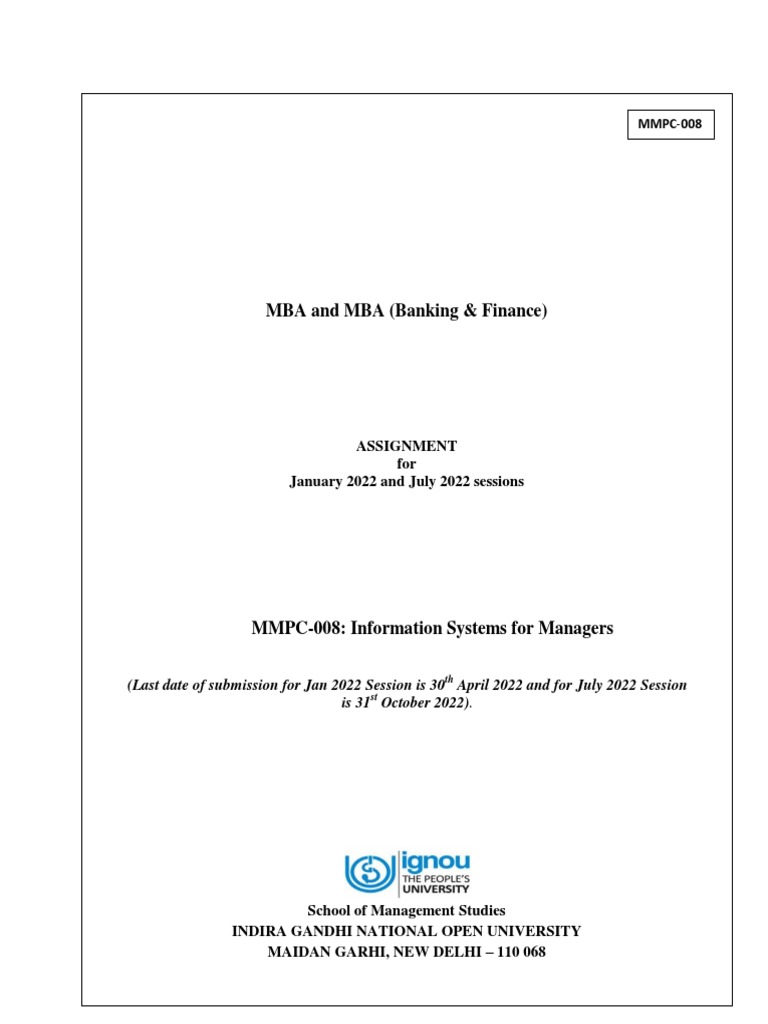 MMPC008 | PDF | Business | Computers