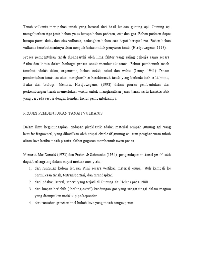 Tanah Vulkanis Merupakan Tanah Yang Berasal Dari Hasil Letusan Gunung ...