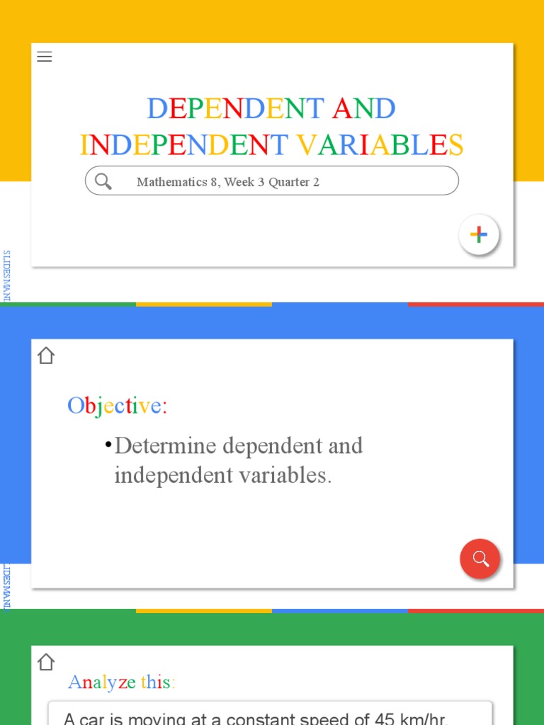 Dependent and Independent Variables | PDF | Speed | Dependent And ...