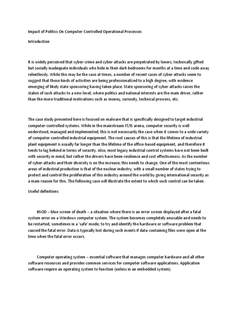 Caso SCADA | PDF | Malware | Computer Science