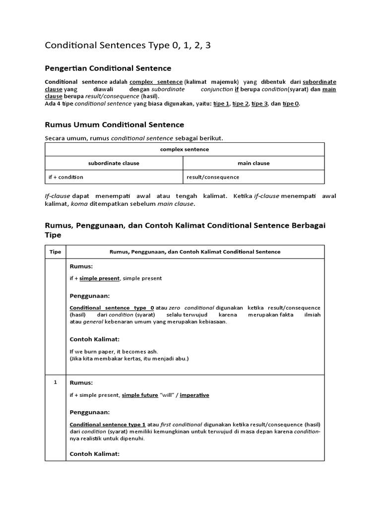 Conditional Sentences Type 0 | PDF