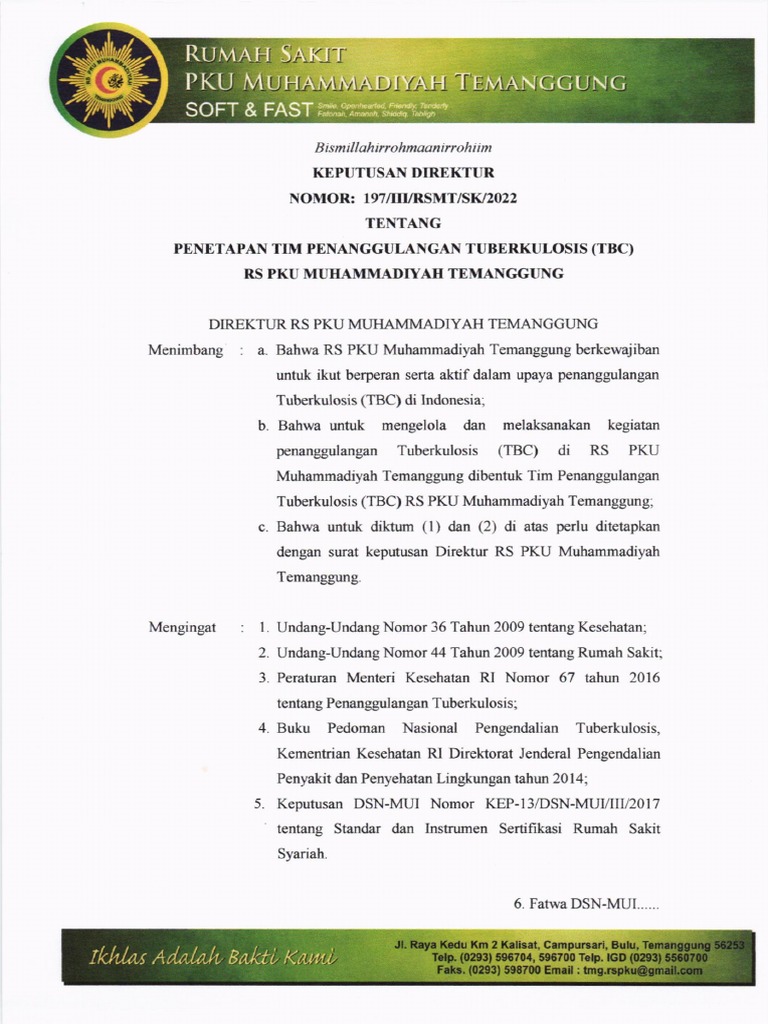 SK Penetapan Tim Penaggulangan Tuberkulosis (TBC) 2022 | PDF