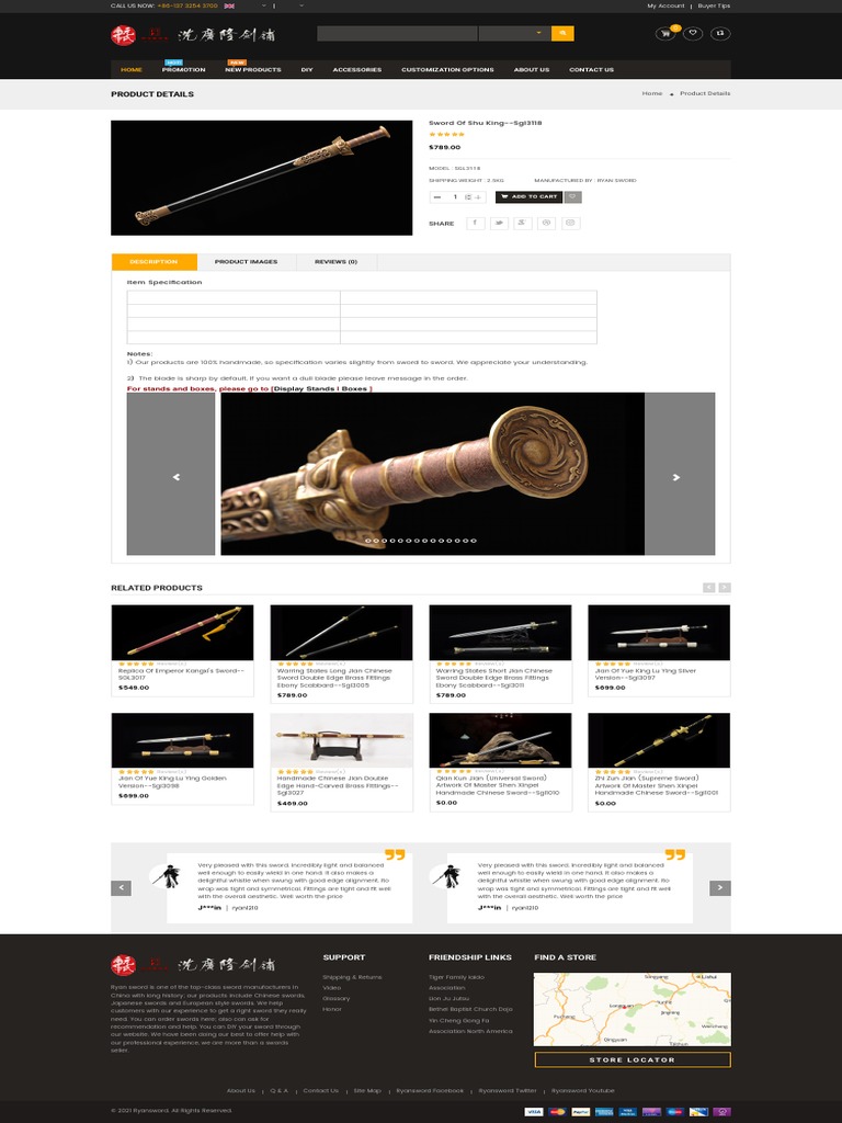 Sword of Shu King - sgl3118,$789.00 | PDF | Blade | Melee Weapons