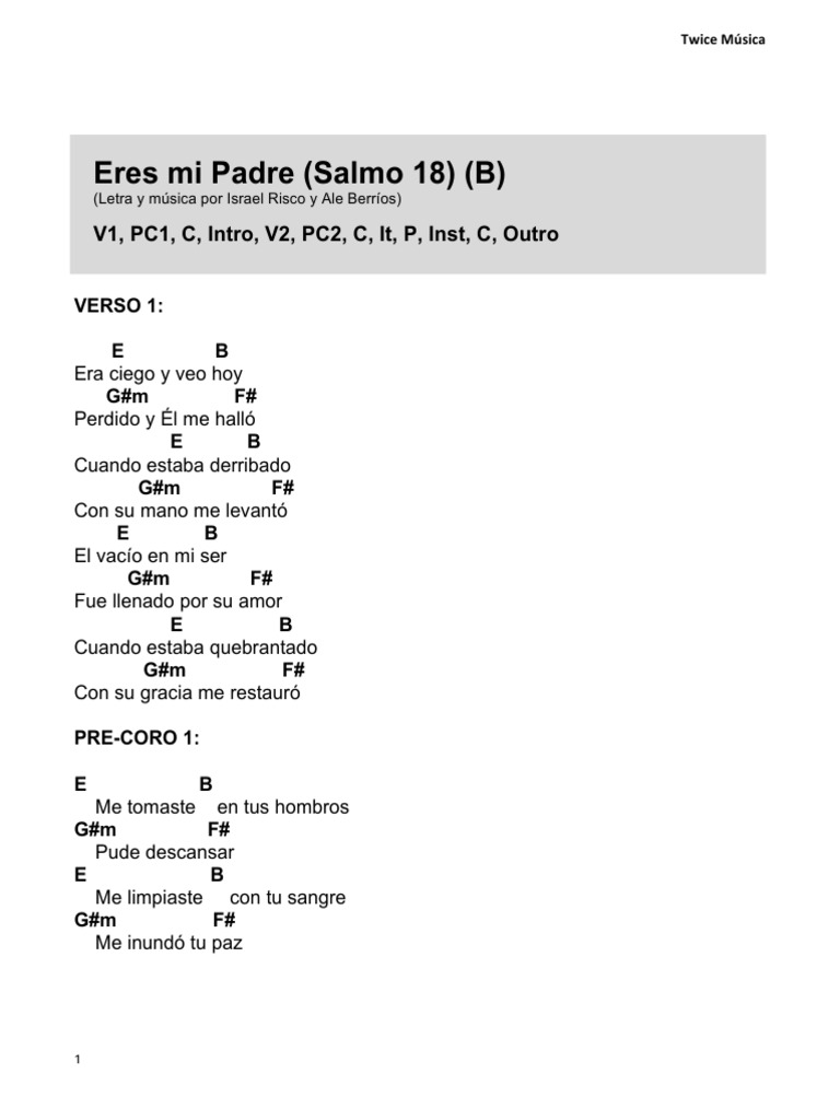 Eres Mi Padre Acordes | PDF