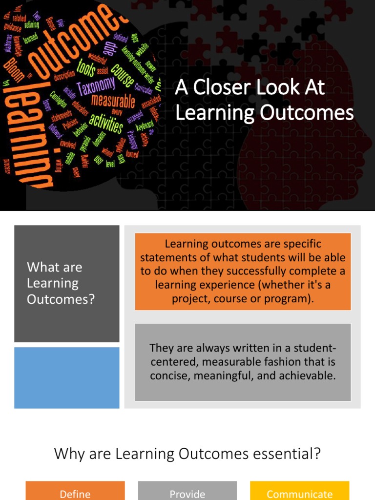Developing Learning Outcomes | PDF | Educational Assessment | Teaching Method