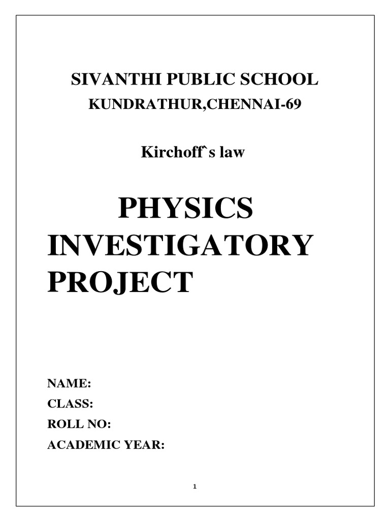 Phy Project | PDF | Resistor | Electrical Network