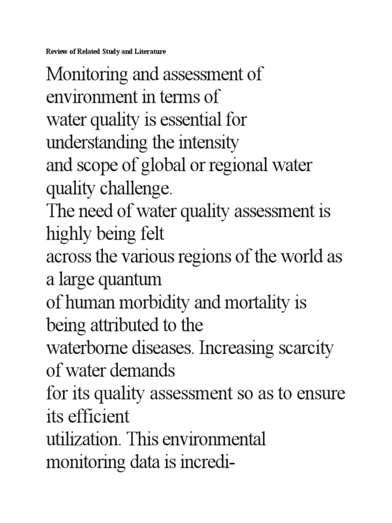 Review of Water Quality Studies and Literature | PDF | Drinking Water ...