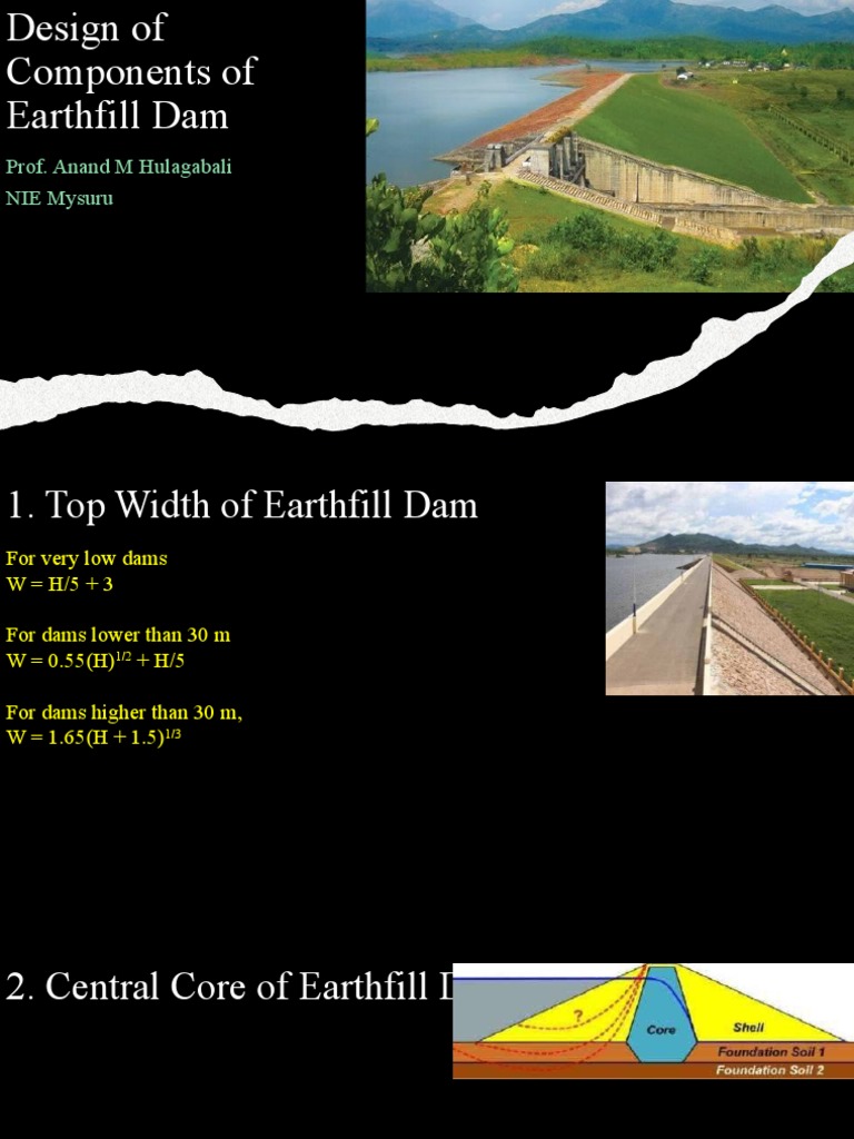 Design of Components of Earth Fill Dam | PDF | Dam | Spillway