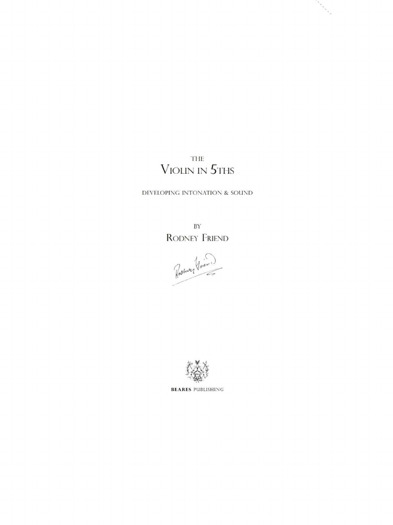Violin in 5ths - Rodney Friend | PDF | Musical Compositions