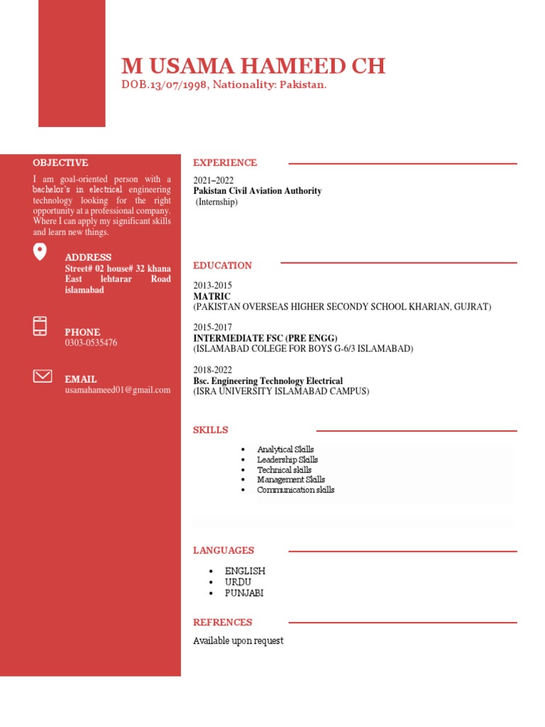Usama CV | PDF