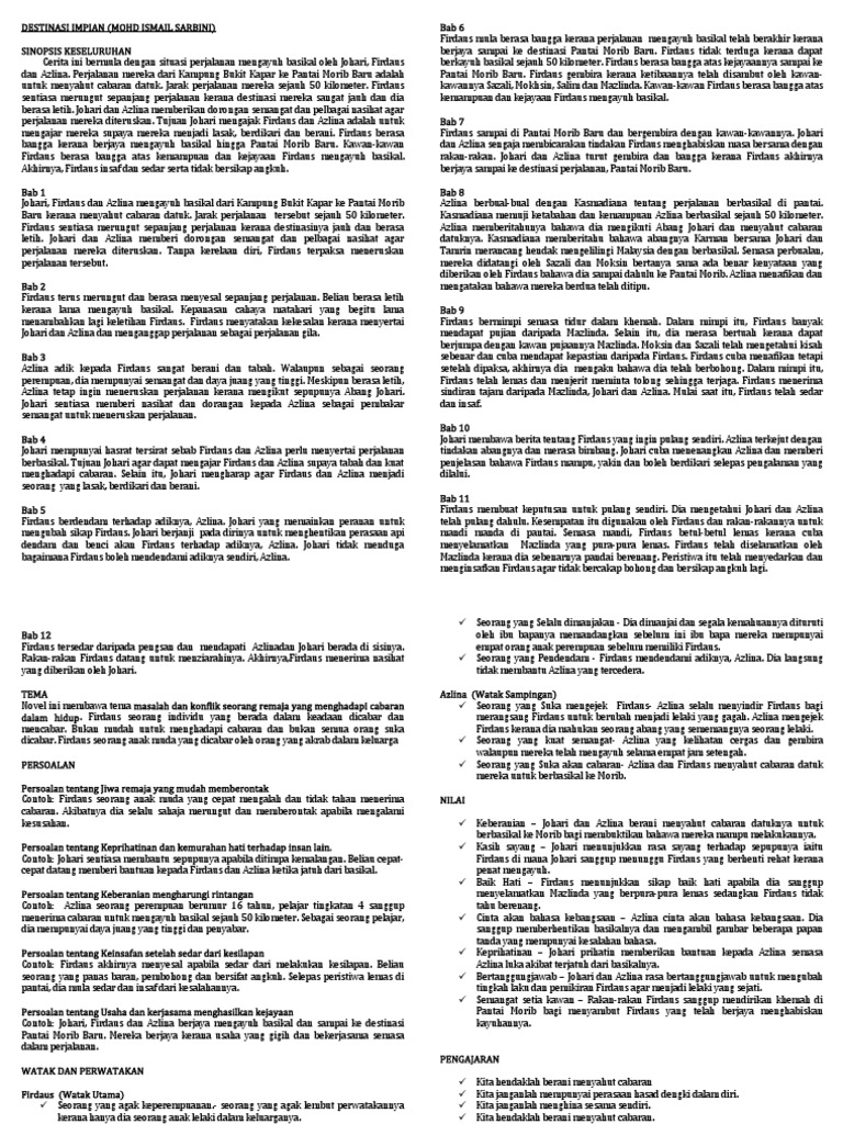 Nota Destinasi Impian | PDF