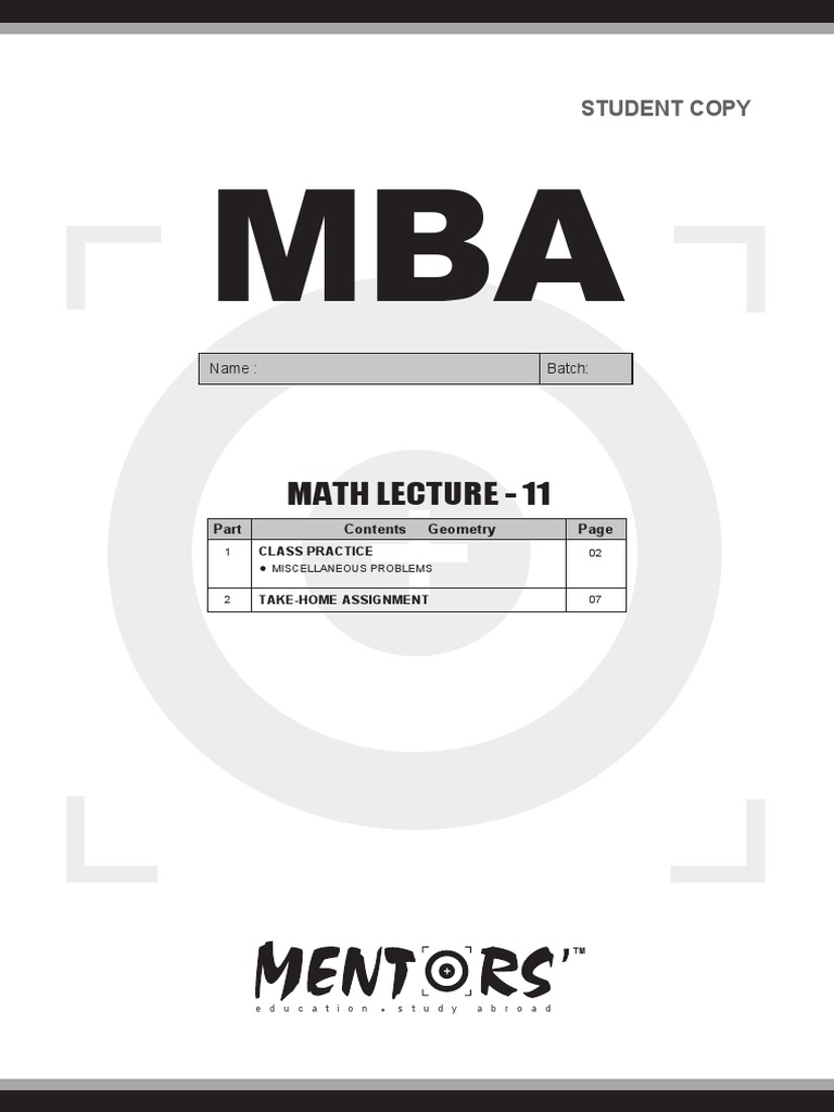 MBA-IBA Math 11 | PDF | Circle | Area