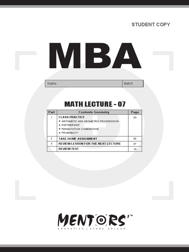 MBA-IBA Math 7 | Download Free PDF | Triangle | Rectangle