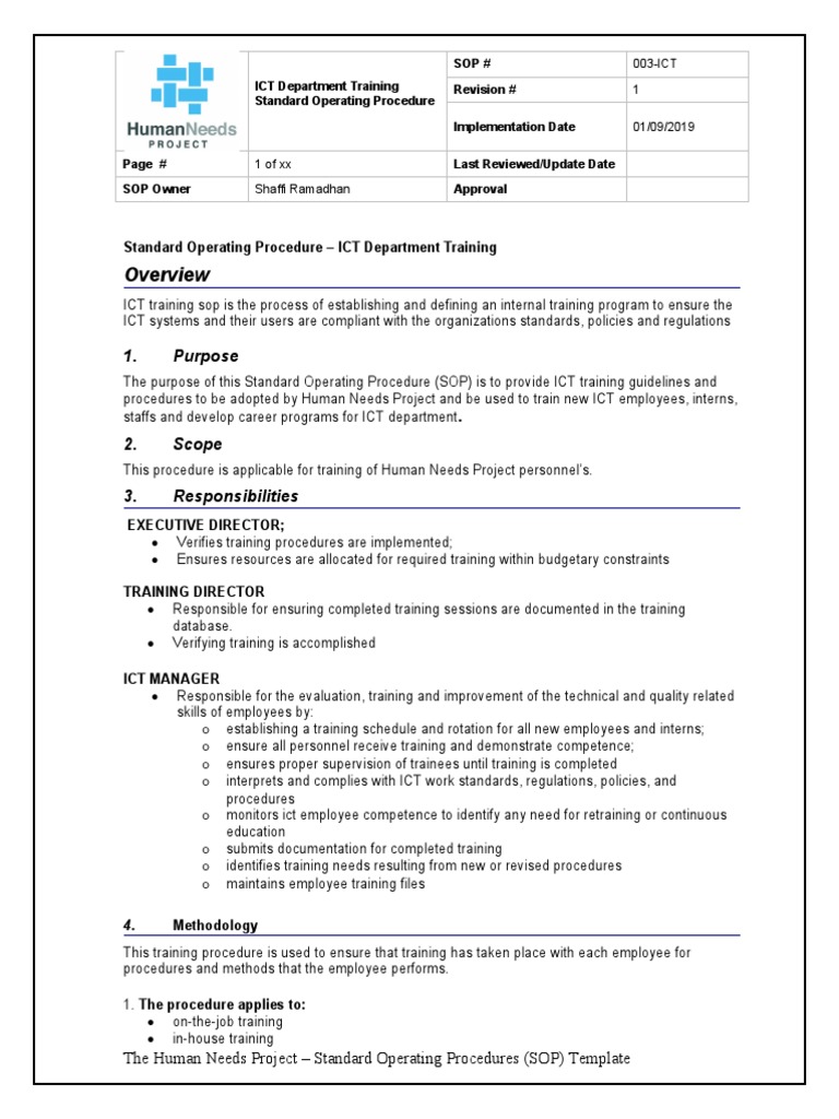 ICT Training Sop | Download Free PDF | Backup | Computer Network