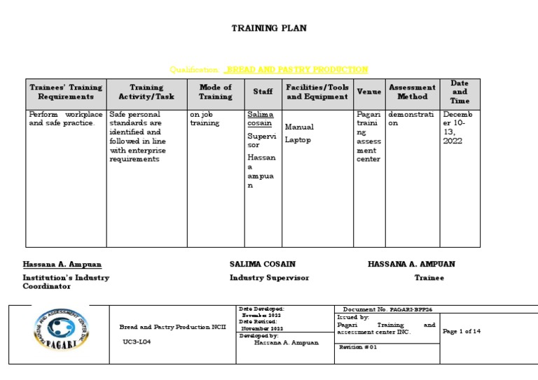 4 - SWBL-Training Plan | PDF