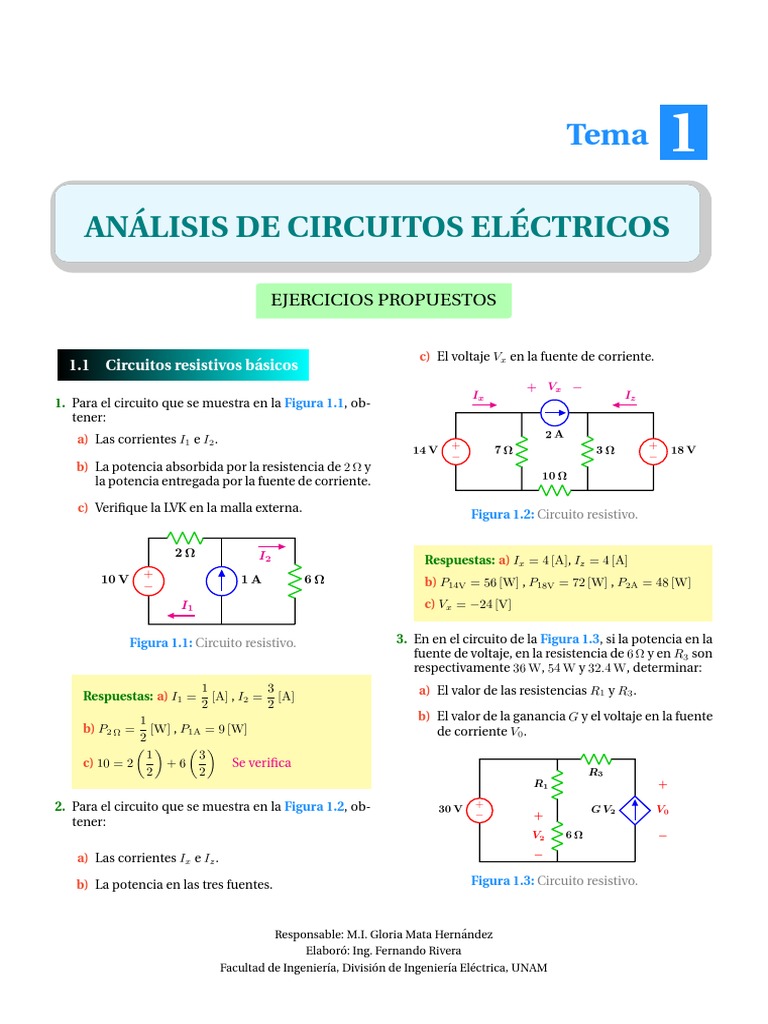 Análisis y resolución de ejercicios prácticos sobre circuitos eléctricos resistivos | PDF ...