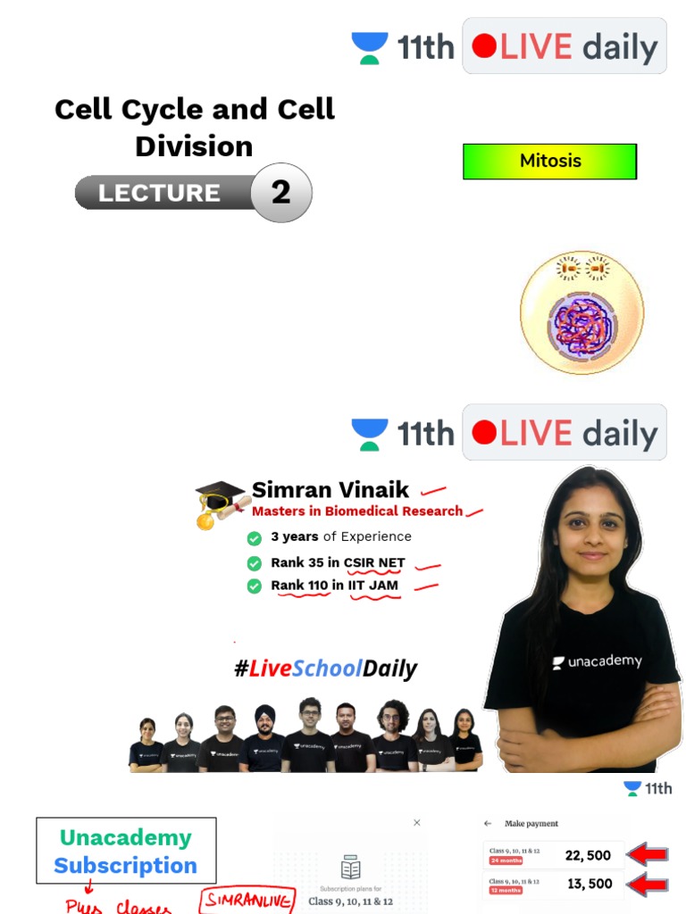 (L2) - Cell Cycle and Cell Division - 29th July | PDF | Mitosis ...