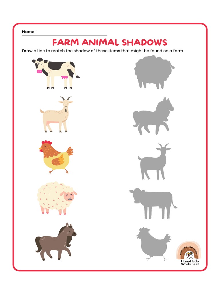 Shadow Matching Worksheets for Kids | PDF