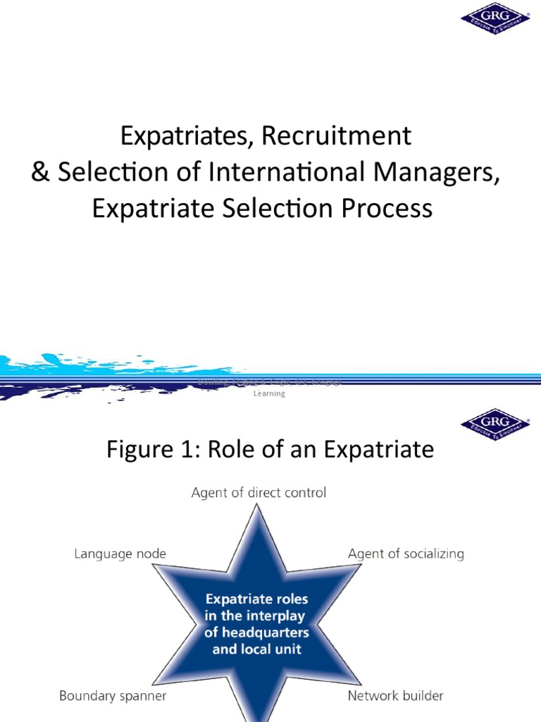 Expatriates, Recruitment and Selection of International Managers IHRM 8 ...