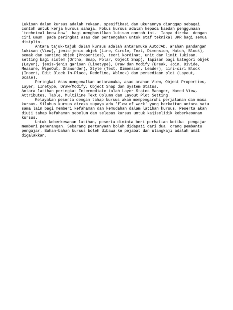 Nota Lukisan Autocad Basic | PDF | Komputer