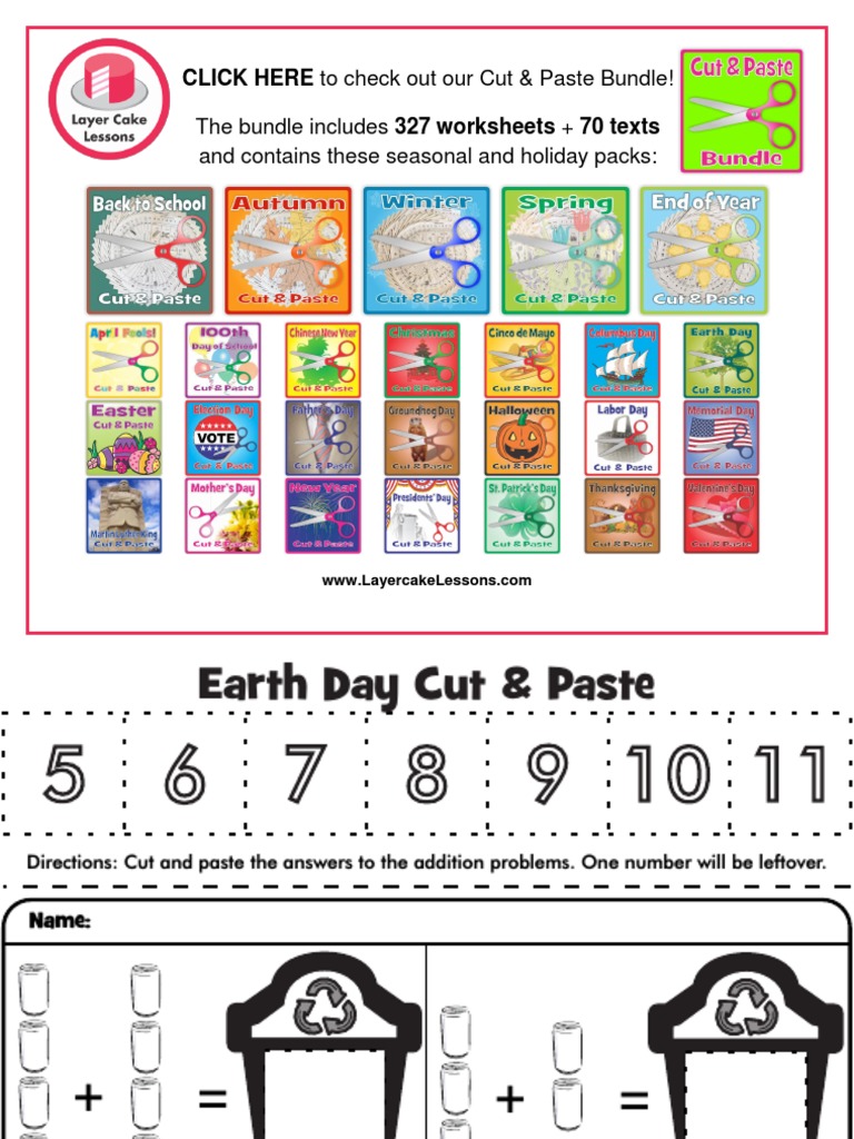 Earth Day Cut and Paste Activities | PDF