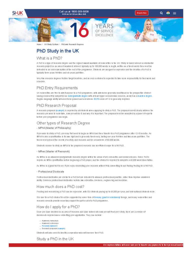 PHD Study in The UK | PDF | Career & Growth | Art