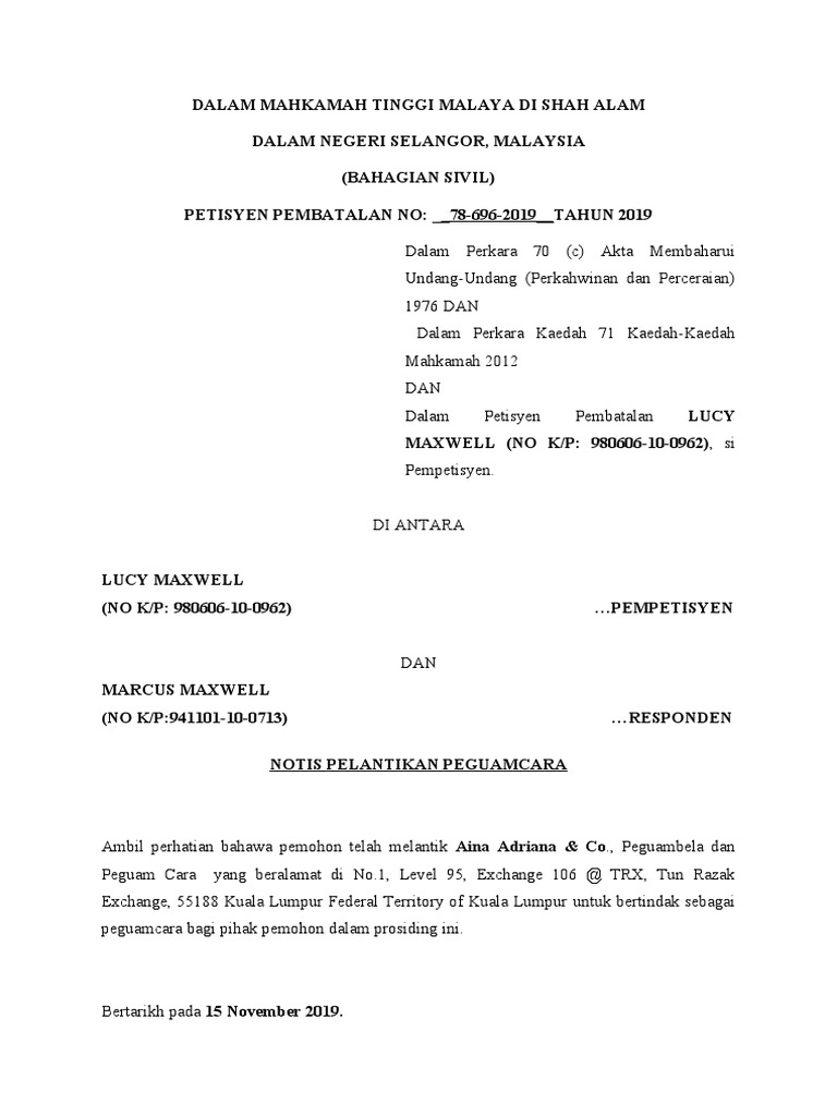 Notis Pelantikan Peguamcara | PDF