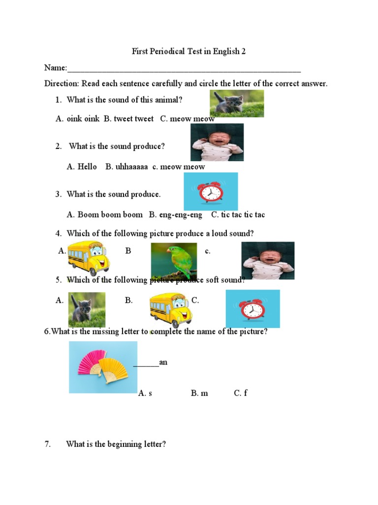 First Periodical Test in English 2 | PDF | Language Arts & Discipline