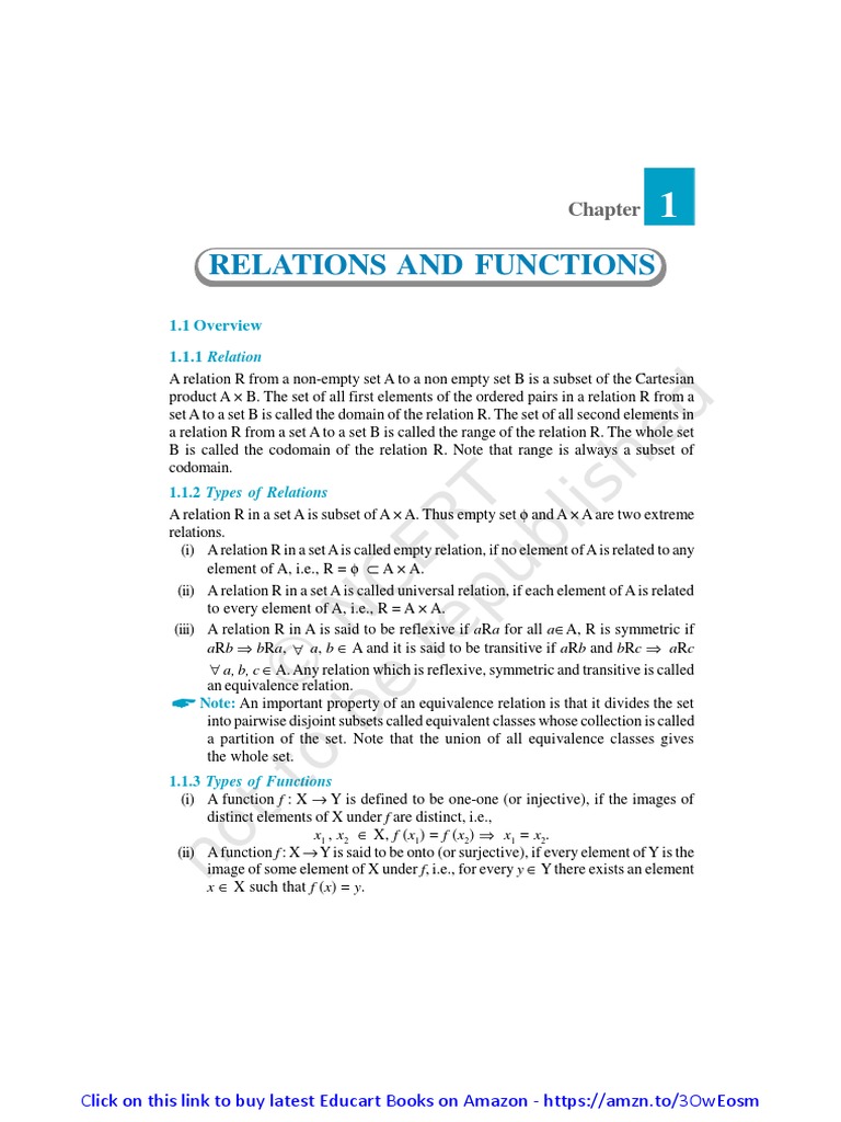 Unit 1 (Relations and Functions) | PDF | Function (Mathematics ...