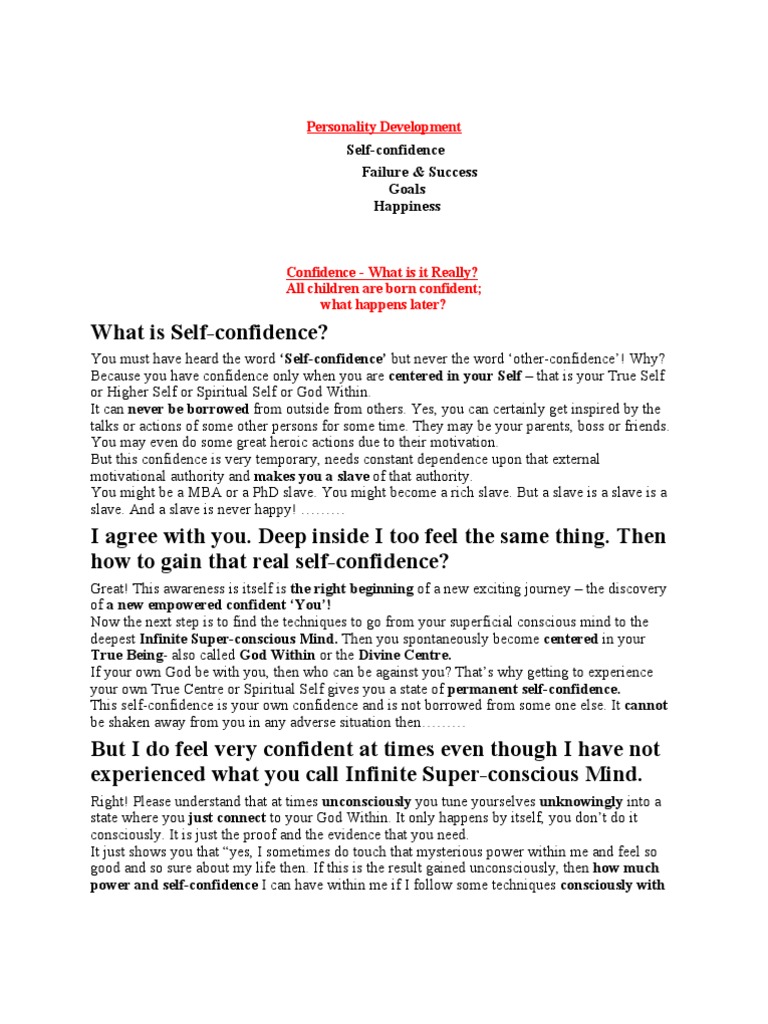 Personality Development | PDF | Goal | Happiness