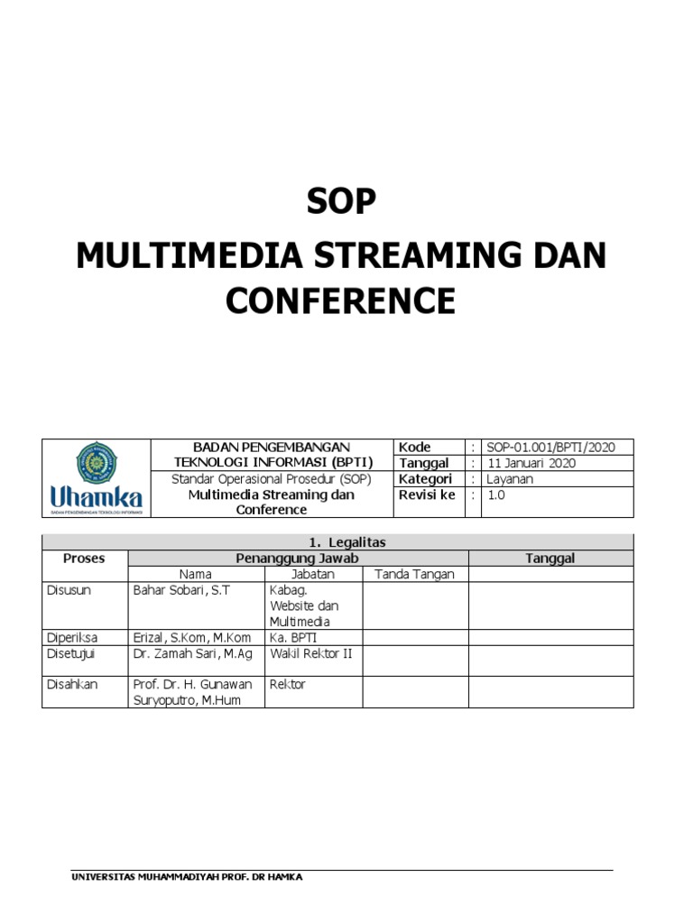 SOP Multimedia Streaming Dan Conference | PDF