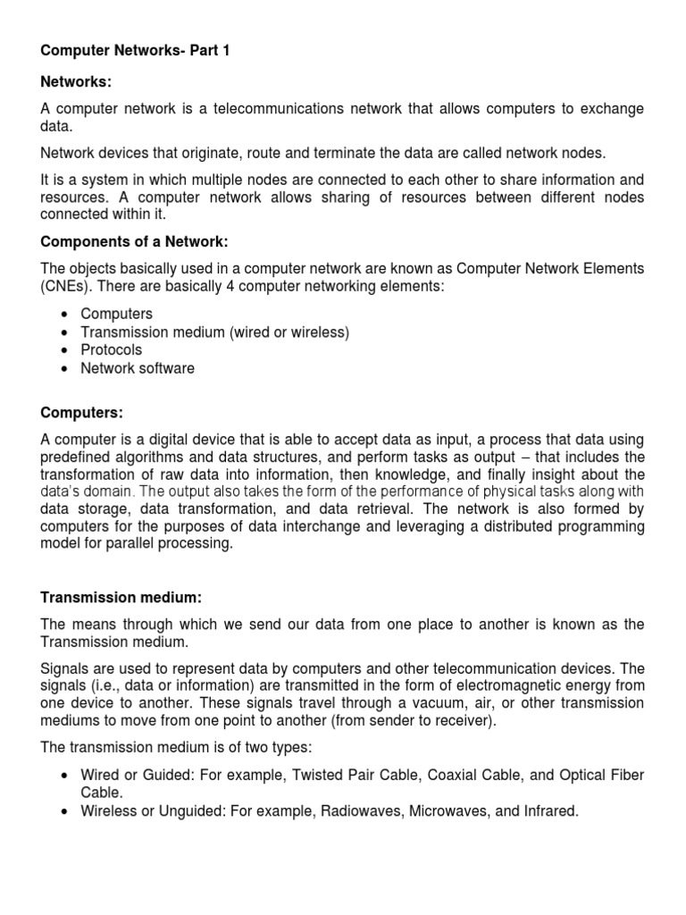 Unit 5 Computer Networks Part 1 Pdf Network Topology Computer Network