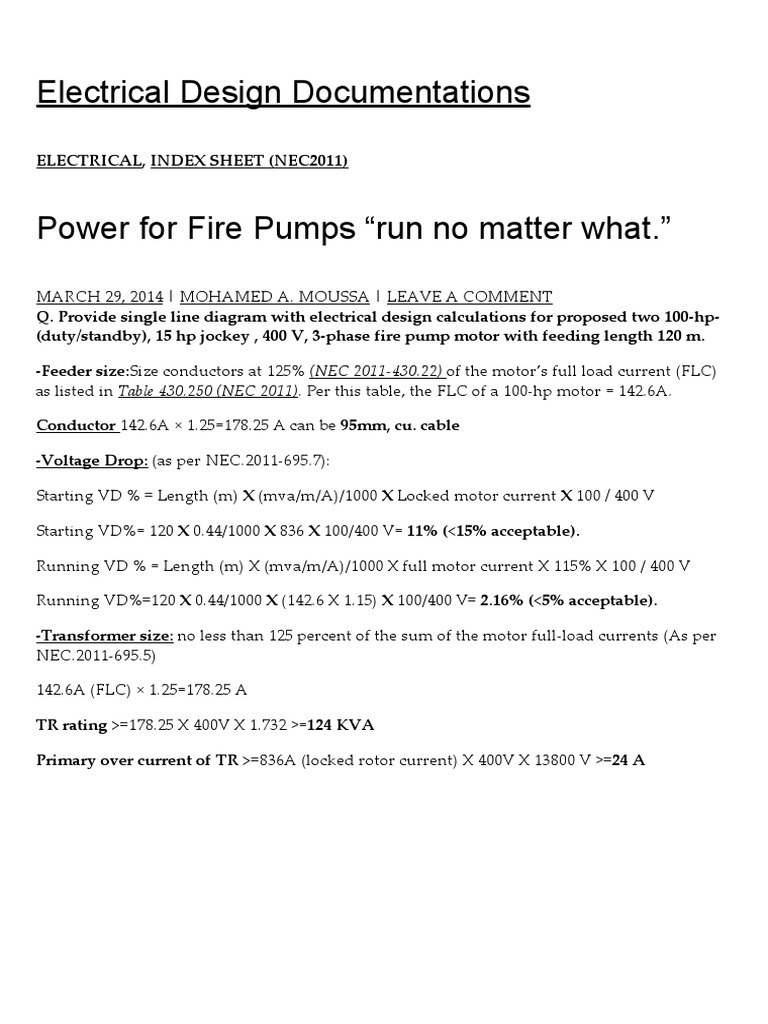 Power For Fire Pumps "Run No Matter What | PDF | Computers | Technology ...