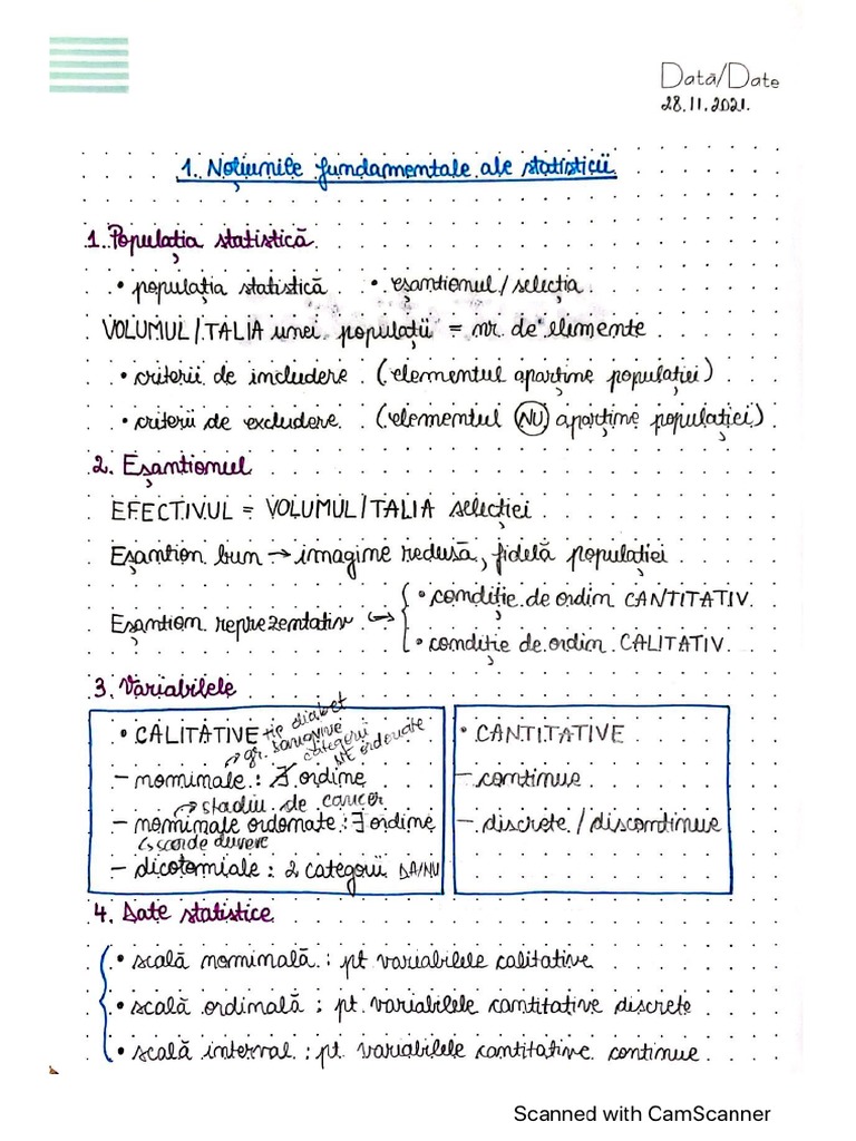 Caiet Biostatistică | PDF